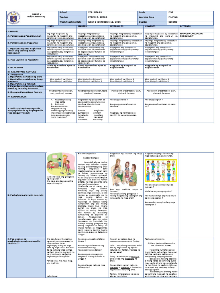 Filipino 5 q2 Week 4 | PDF