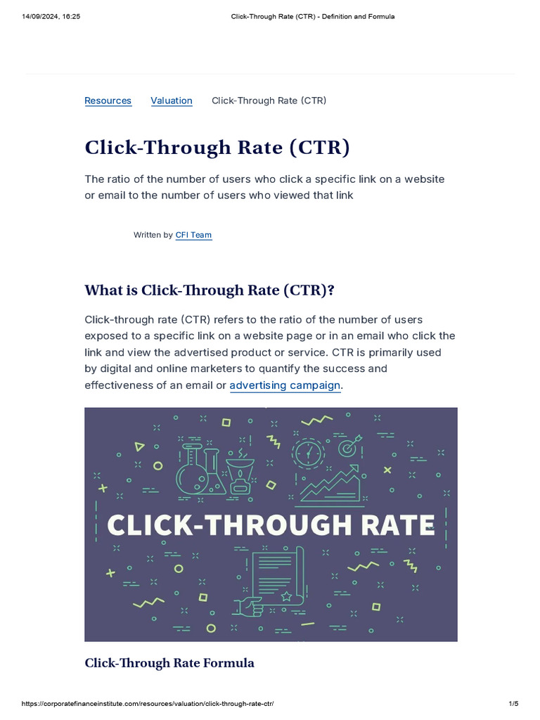Click-Through Rate (CTR) - Definition and Formula | PDF