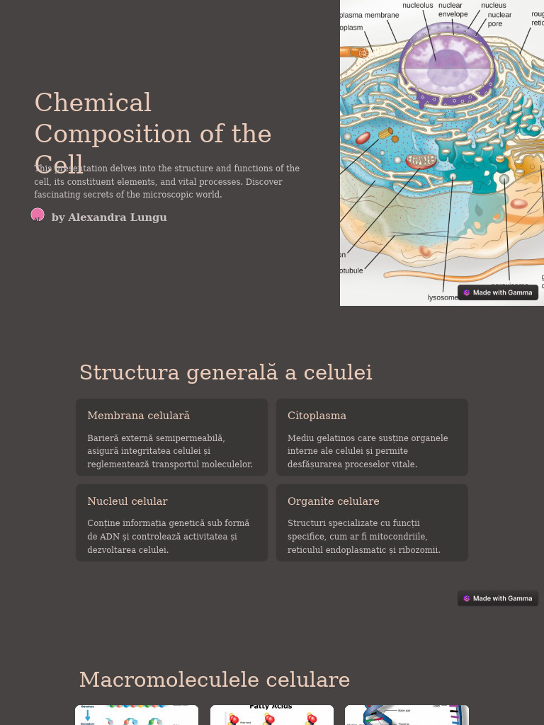 Chemical Composition of The Cell | PDF