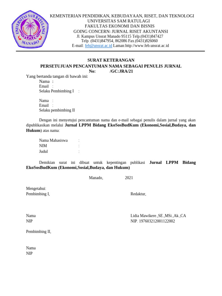 Surat PERSETUJUAN KE LPPM | PDF | Science & Mathematics