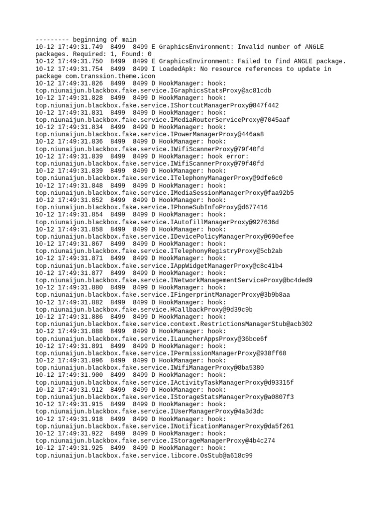 Top - Niunaijun.blackboxa64 Logcat | PDF