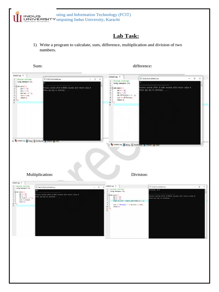 Lab Task 2 PF | PDF | Art | Technology & Engineering