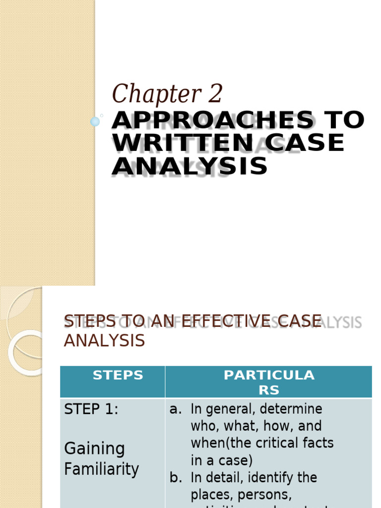 Approaches To Written Case Analysis | PDF