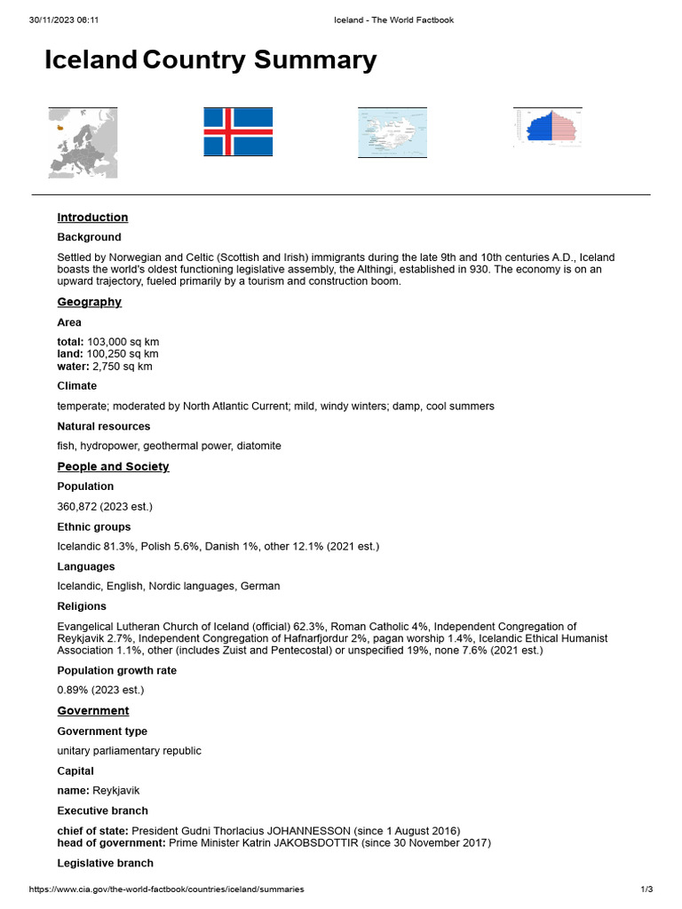 Iceland - The World Factbook | PDF