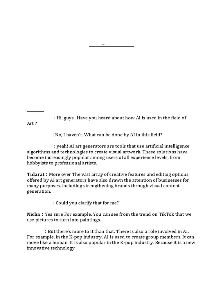 สำเนา Script for Speaking Test (10%) | PDF