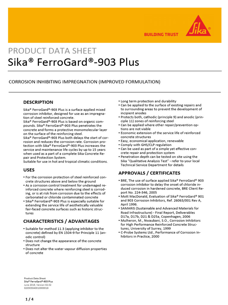 Sika Ferro Guard 903 Plus | PDF
