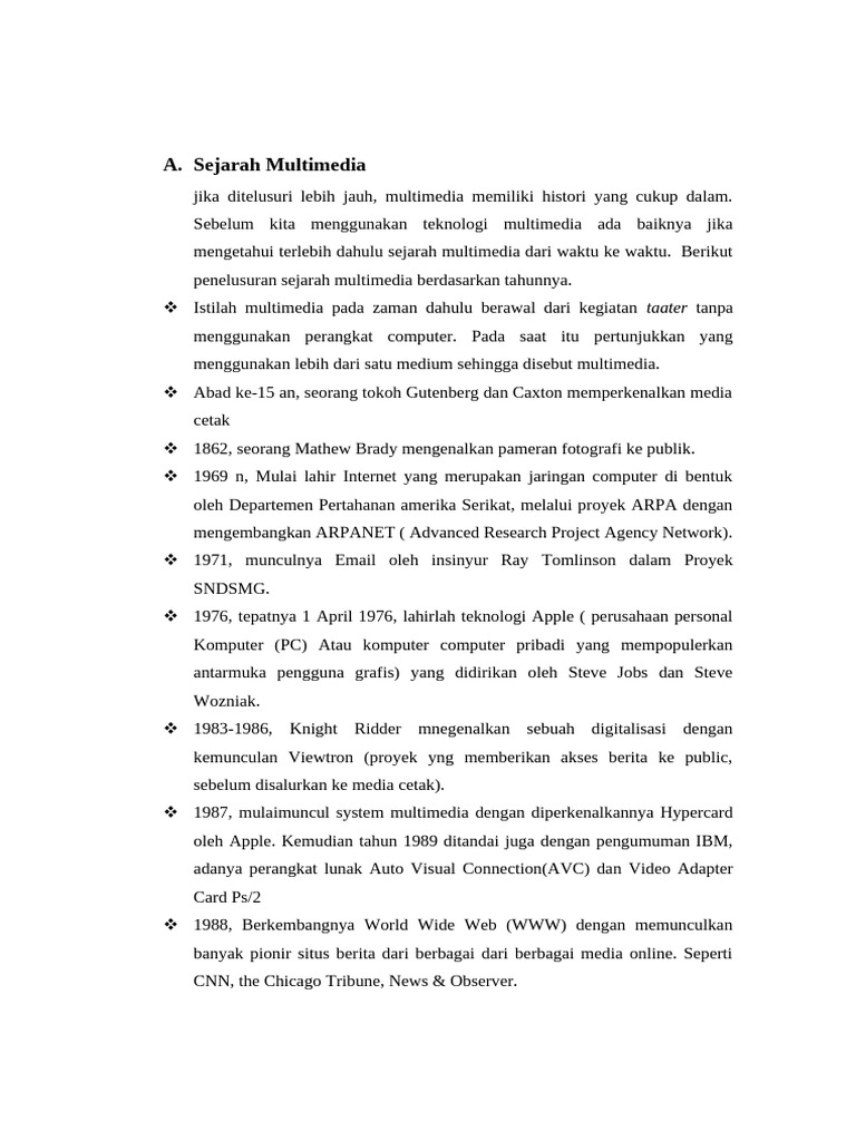Sejarah Multimedia Dan Pengertian Multimedia | PDF