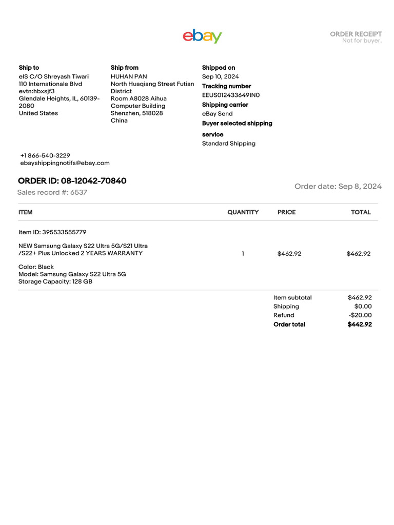Ebay Documents Invoice | PDF