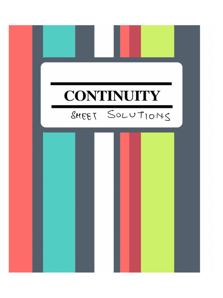 Continuity: Solutions | PDF