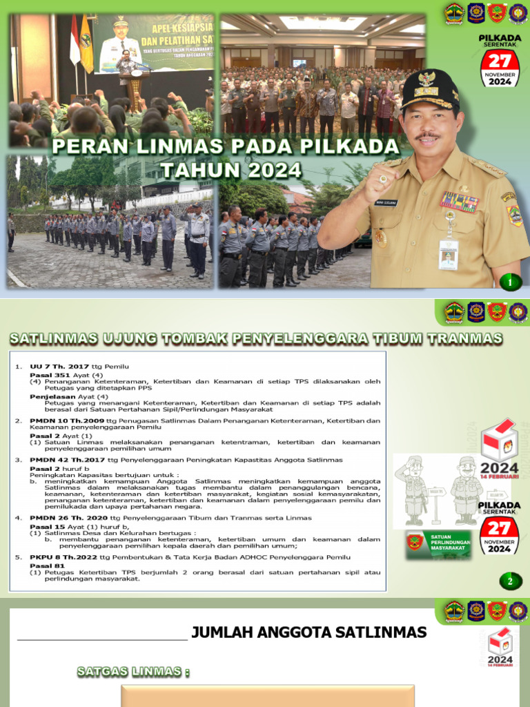 #Peran Linmas PAM Pilkada 2024# - Up OKTOBER2024 | PDF