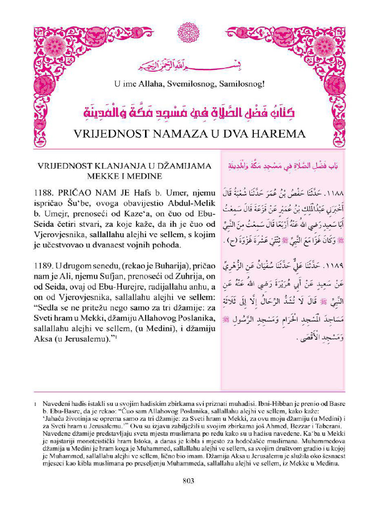 Vrijednost Namaza u Dva Harema | PDF