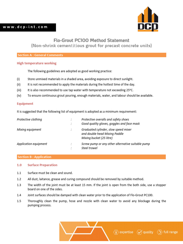 Flo-Grout PC100 - MS | PDF