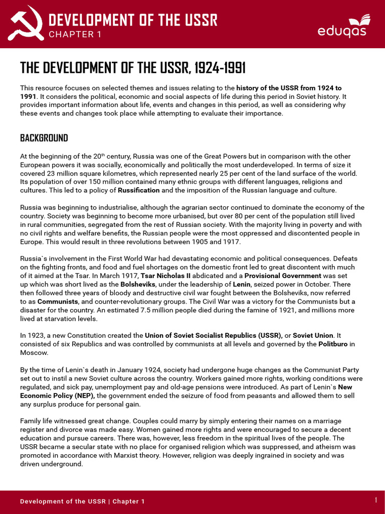 Development of Ussr Ch1 | PDF