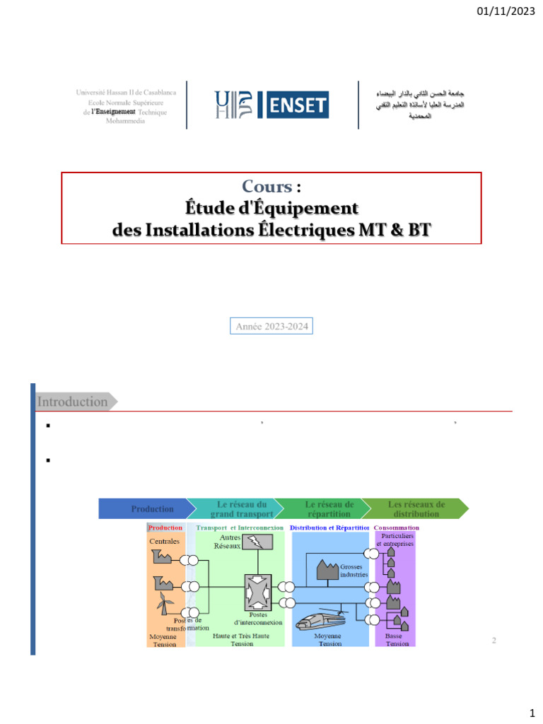 (Cours) Etude D'equipement Des Installations Electriques MT&BT | PDF