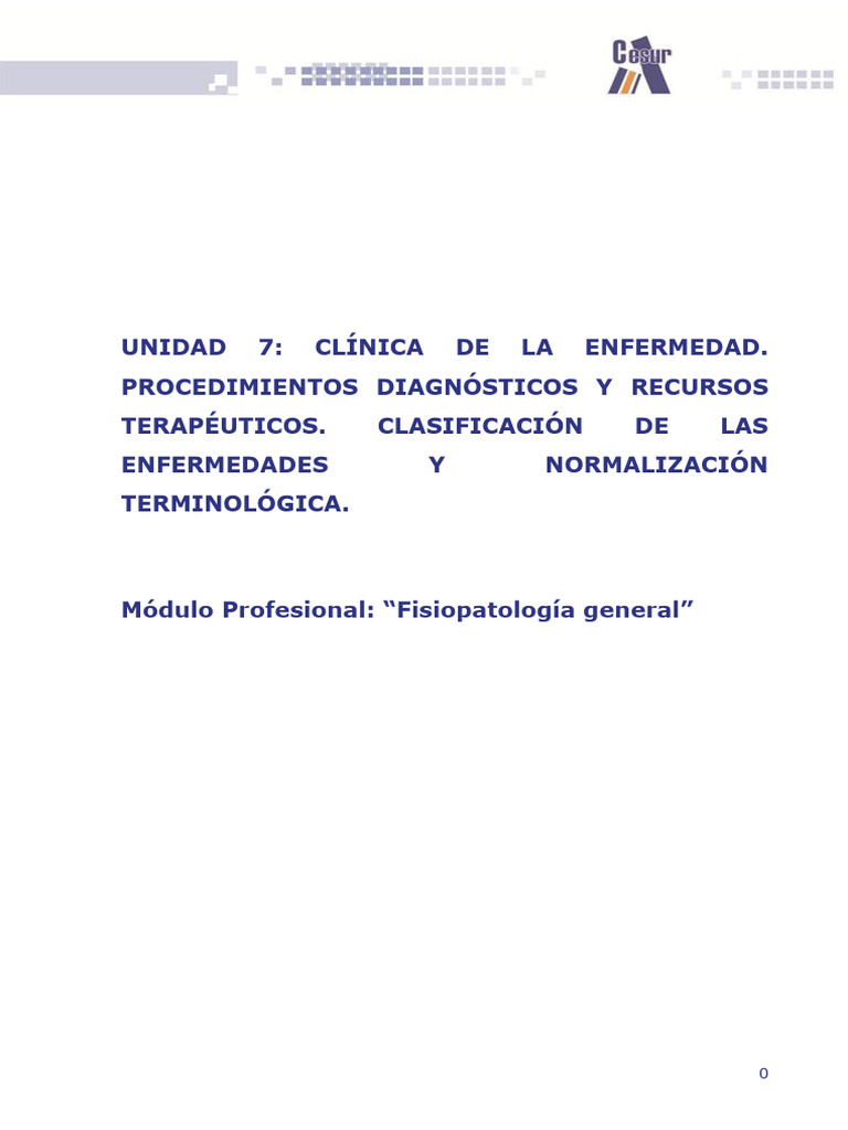 UD7 Clínica de La Enfermedad | PDF