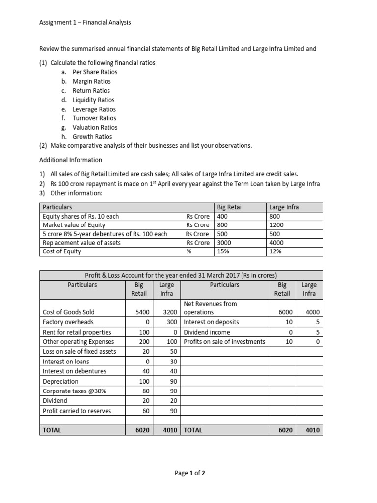 Fin Statement Analysis 01 Case Study | PDF