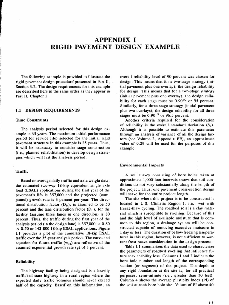 509-Appendix I Rigid Pavement Design Example | PDF