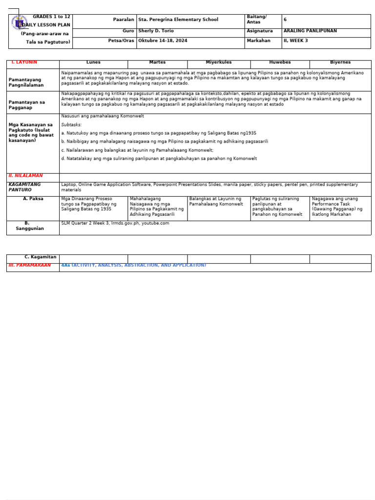 DLP_AP6_Q2_WEEK 3_FLM | PDF