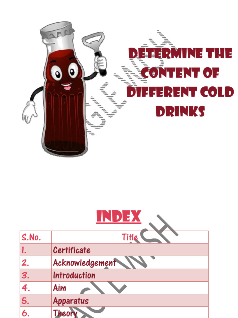 Determine The Content of Different Cold Drinks | PDF