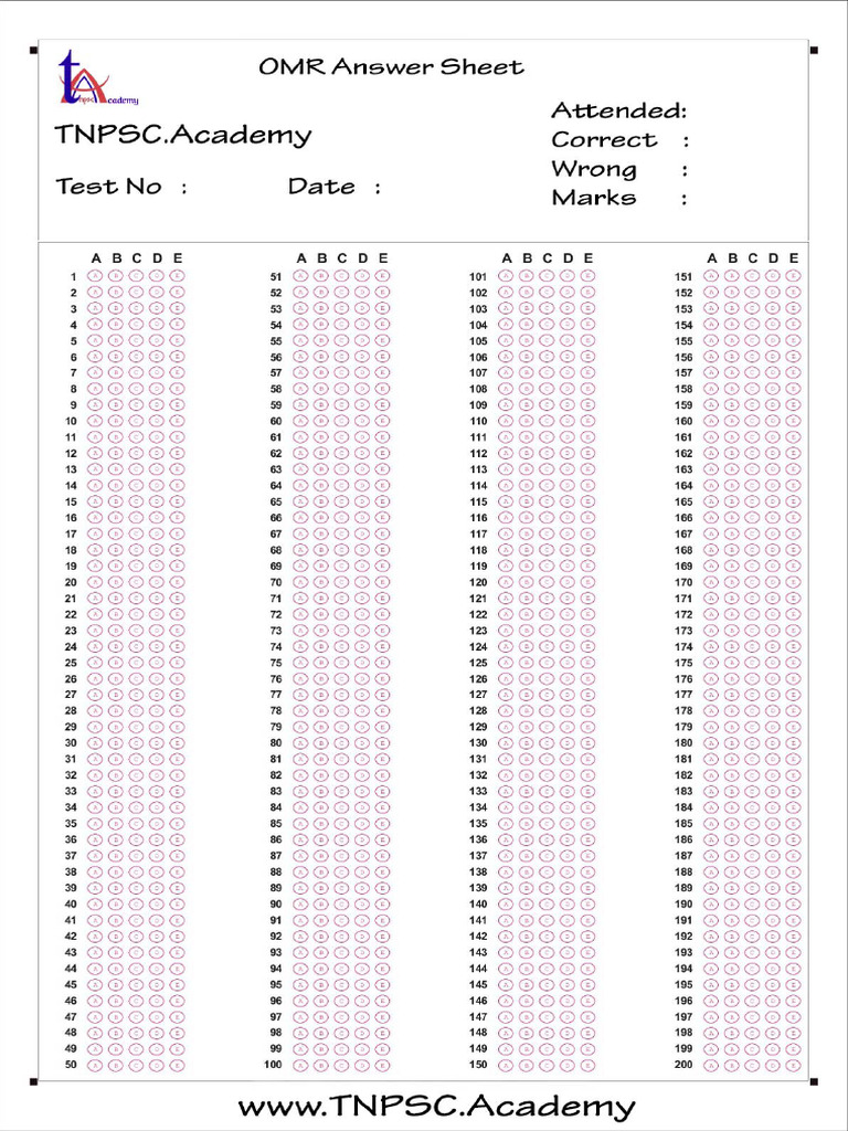 Omr - Tnpsc Academy | PDF