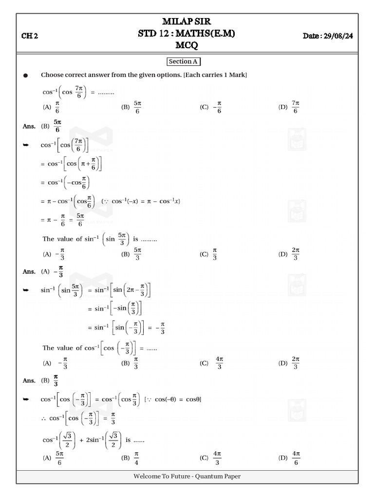 Maths Ch 2 Practice | PDF