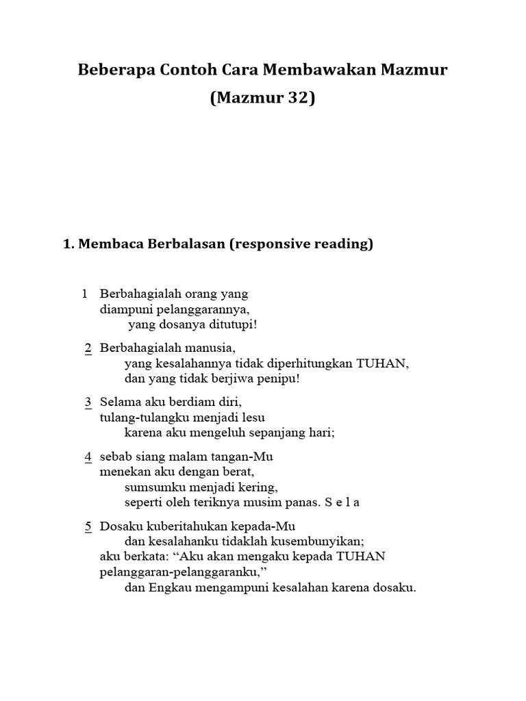 4 Cara Membawakan Mazmur | PDF