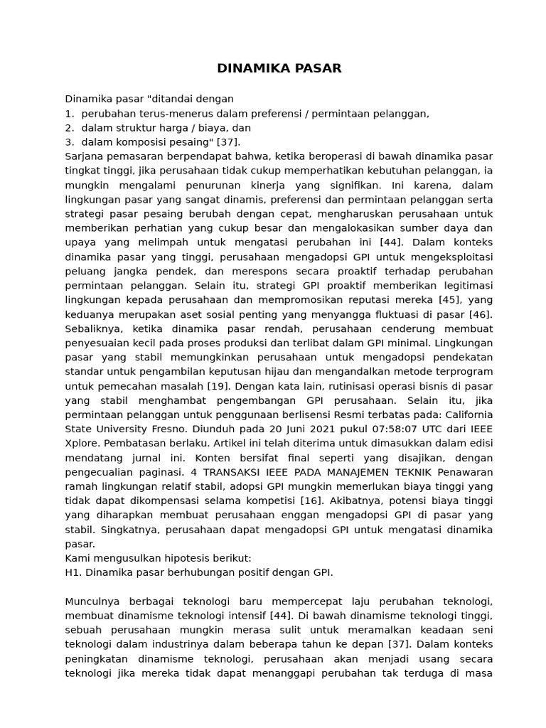 Dinamika Pasar | PDF