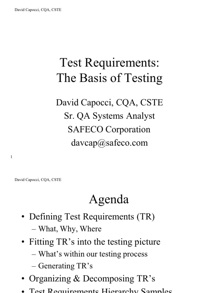 Test Requirements | PDF | Database Transaction | Software Testing