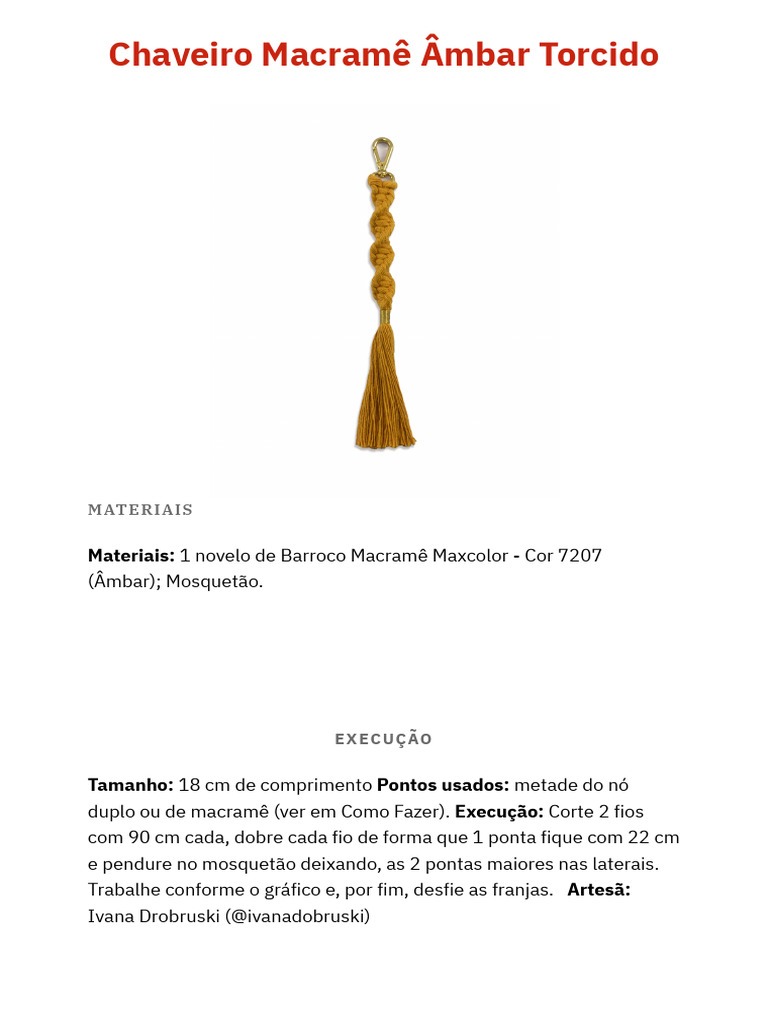 Chaveiro MACROME Aula | PDF