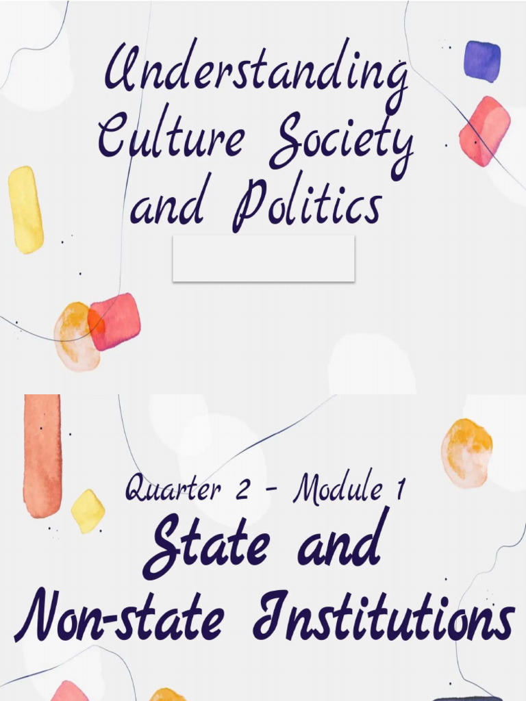 Ucsp Final PPT State and Non State | PDF