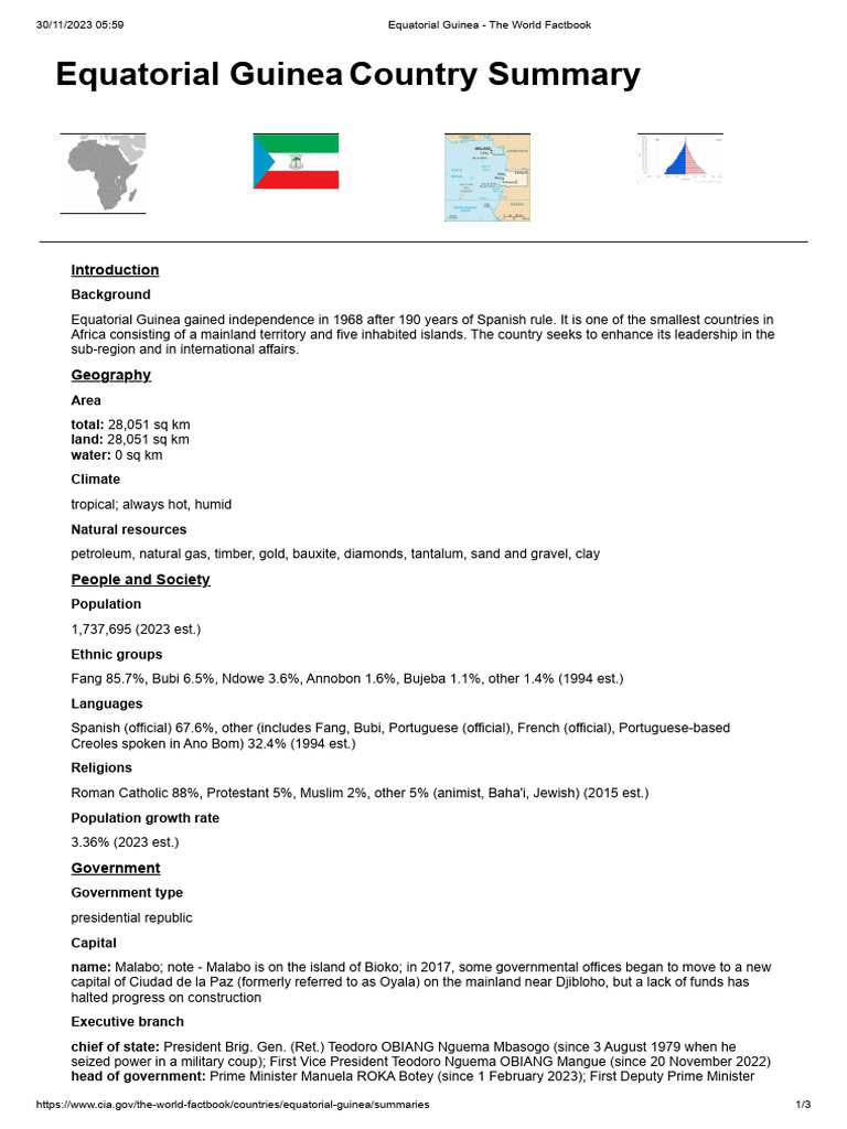 Equatorial Guinea - The World Factbook | PDF