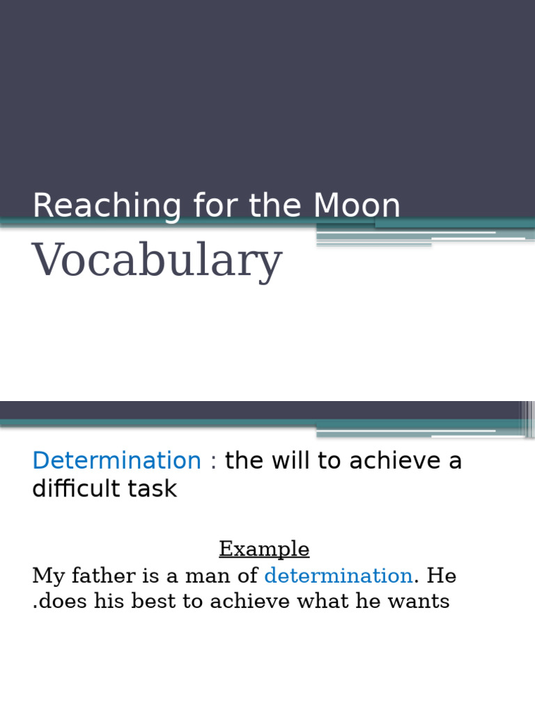 Reaching For The Moon: Vocabulary | PDF