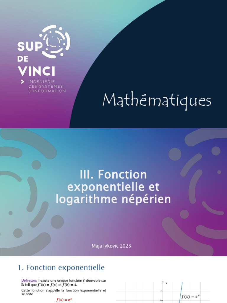Fonction Exponentielle Et Logarithme | PDF