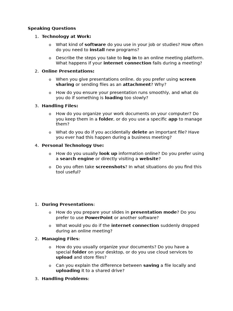 Technology Exercises Questions | PDF
