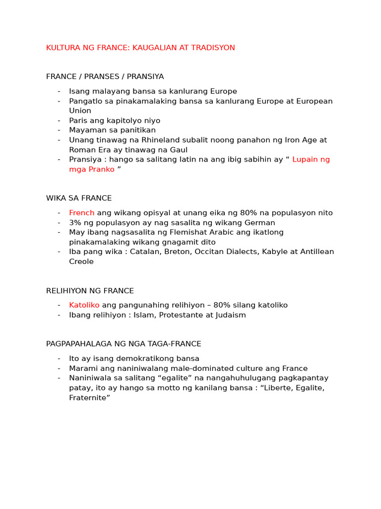 Bansang Pinagmulan France | PDF