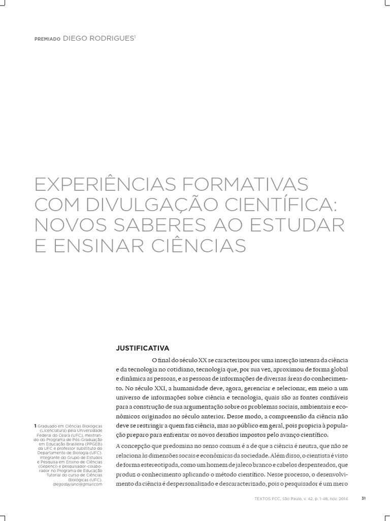 Experiências Formativas | PDF