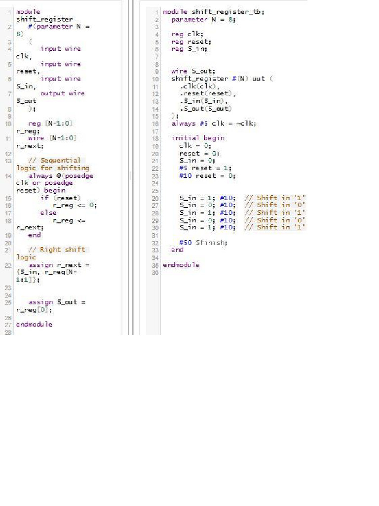 Right Shift Reg Verilog | PDF