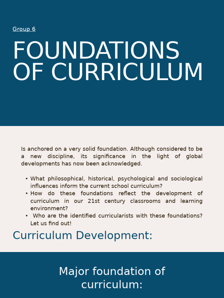 Group 6 - Foundation of Curriculum by Estrellon and Pagala J | PDF