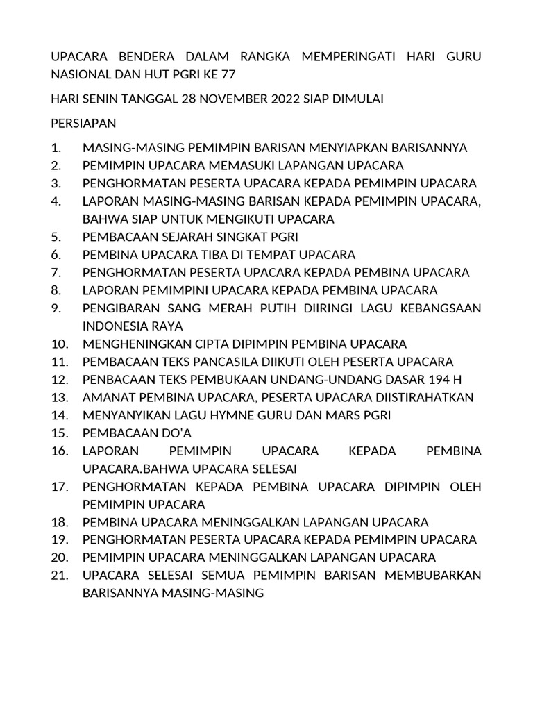 Upacara Bendera | PDF