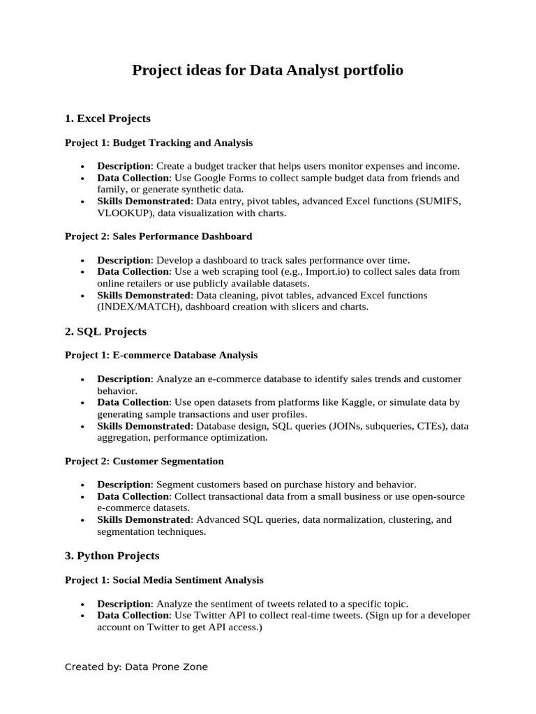 Data Analytics Project Ideas | PDF
