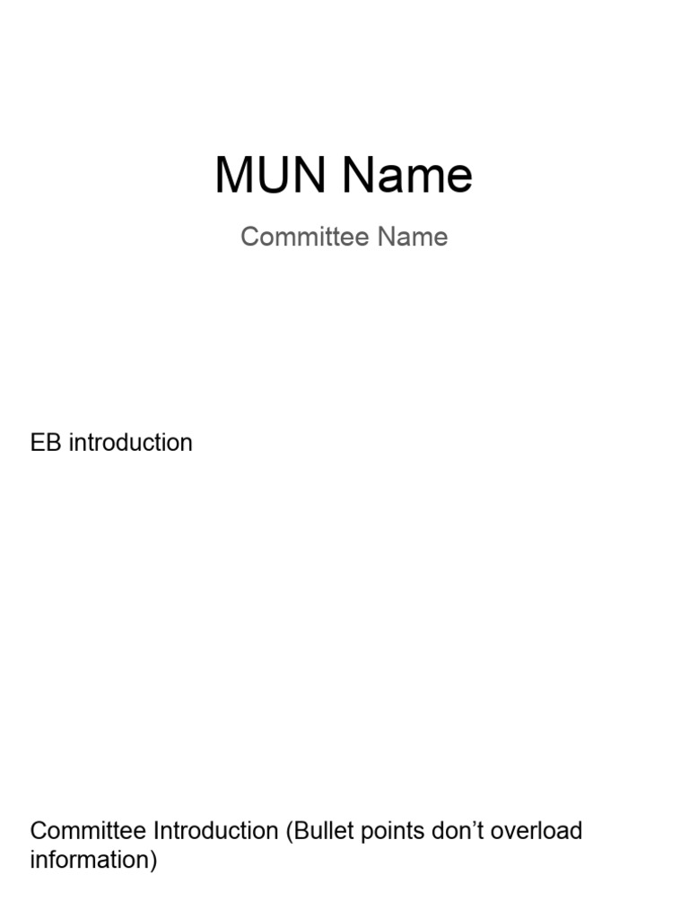 JBCN Mun Sample Committee Wise Training Session PPT Format | PDF