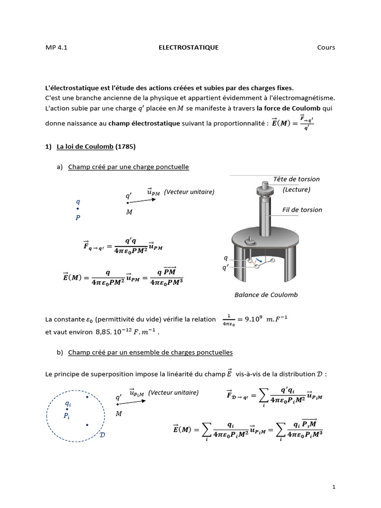 Électrostatique | PDF