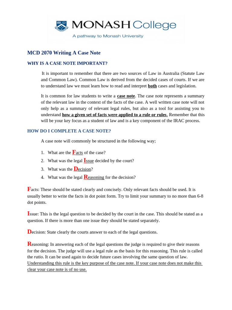 Case Notes | PDF