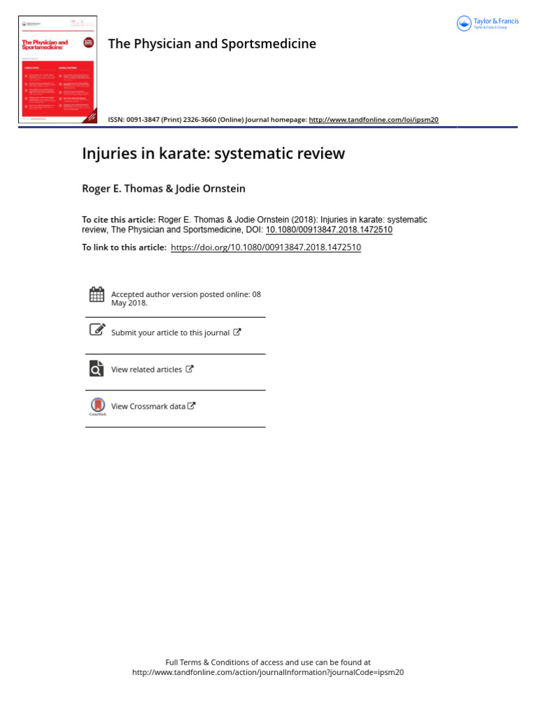 Injuries in Karate. Systematic Review | PDF
