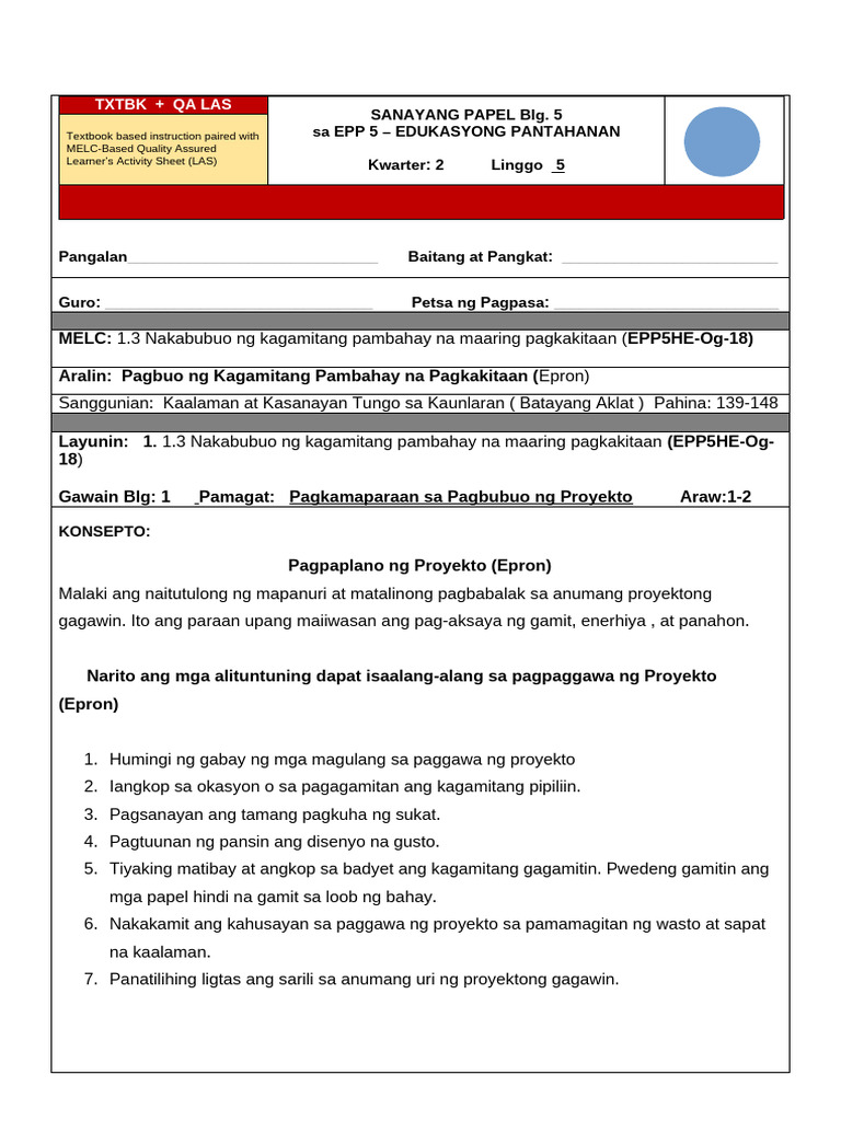 EPP 5: Paggawa ng Epron Project | PDF | Computers