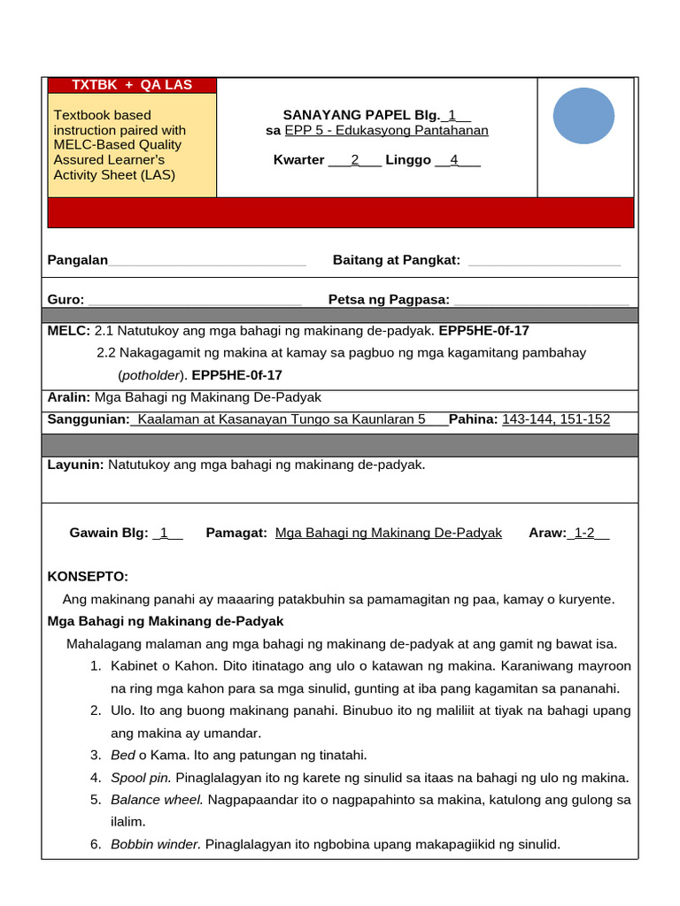 Epp 5 Week 4 Las | PDF