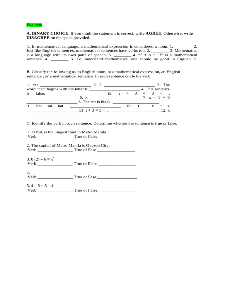 Module 2 MMW EVALUATION | PDF