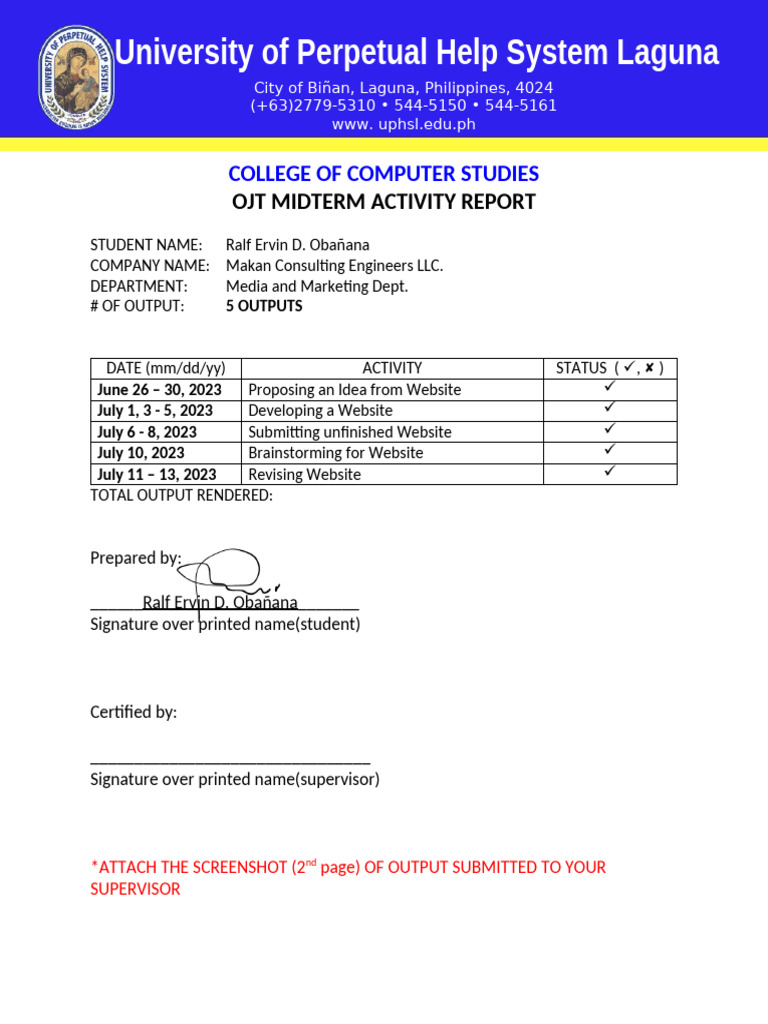 Ojt Midterm Report | PDF