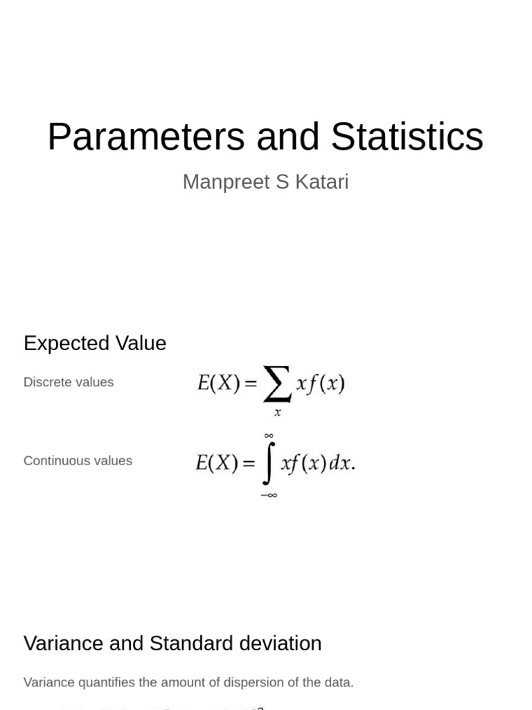 Parameters and Statistics | PDF