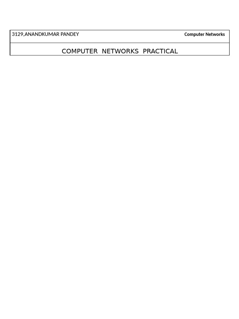 Computer Networks Practical Till 5th Final | PDF